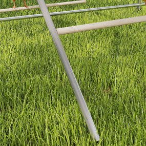 PawHut Dřevěný rám na hraní pro kuřata, hřiště pro kuřata s hrazdičkami, nastavitelná houpačka, 82 x 150 x 110 cm stříbrný