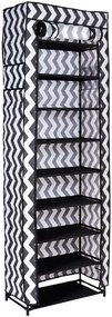 ViaDomo Via Domo - Látková šatní skříň Arno - zebra - černá/bílá - 57x172x29 cm