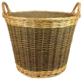 Willow Direct Proutěný koš na dřevo kulatý dvoubarevný - juta - pr.50 cm
