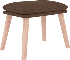 Relaxační křeslo s podnožkou hnědé textil 3097753