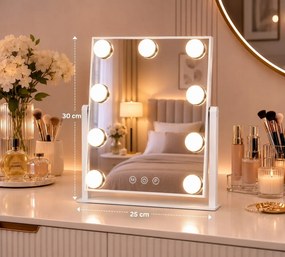 Ekspand LED zrcadlo HOLLYWOOD 25x30cm