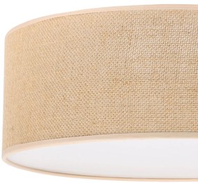 Stropní svítidlo Juta, 1x jutové stínítko, (bílé plexisklo), (fi 40cm)
