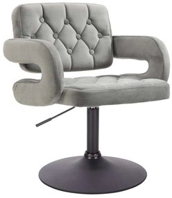 LuxuryForm DESIGN Židle ADRIA VELUR na černé kulaté podstavě - šedá