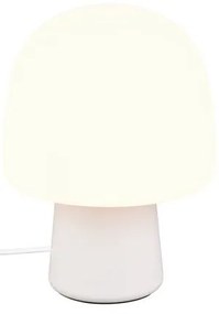 Bílá stolní lampa se skleněným stínidlem (výška 27 cm) Steen – Trio