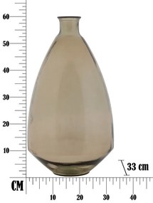 Hnědá skleněná váza Mauro Ferretti Alavis, 33x60 cm
