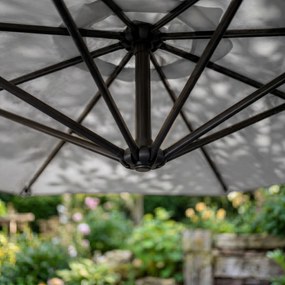 Zahradní slunečník ASTER s boční nohou 300 cm světle šedý