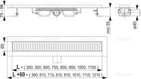 Alcaplast APZ101-300 Low liniový podlahový žlab