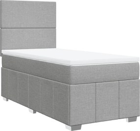 Box spring postel s matrací světle šedá 90x200 cm textil 3293844