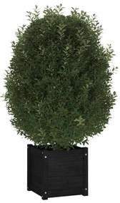 Zahradní truhlíky 2 ks černé 40 x 40 x 40 cm masivní borovice - Default Title
