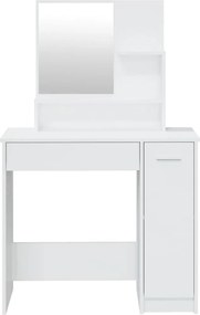 vidaXL Toaletní stolek se zrcadlem 86,5 x 35 x 136 cm [802963] Barva: Bílá