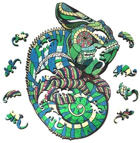 EWA Dřevěné puzzle v krabičce - Chameleon