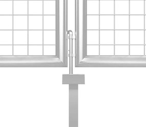 Pletivá zahradní branka stříbrná 350 x 125 cm pozinkovaná ocel 154552