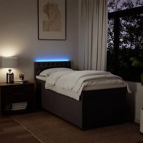 Box spring postel s matrací tmavě hnědá 90x200 cm textil 3288081