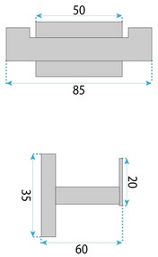 Rea Oste, 2-háček na ručník, chromová, REA-88026