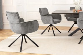 Designová otočná židle Parthenia šedá