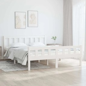 vidaXL Rám postele masivní borovice 135 x 190 cm UK Double [810657] Barva: Bílá