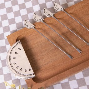 Dřevěné servírovací prkénko s melounem a párátky v dárkové krabičce - 44*14*4 cm