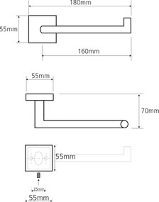 Sapho, X-SQUARE držák toaletního papíru bez krytu, 180x55x70 mm, chrom, XQ702