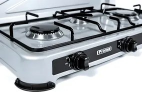 PROMIS KG400 stříbrná / Plynová varná deska / 4 plotny / elektronické
