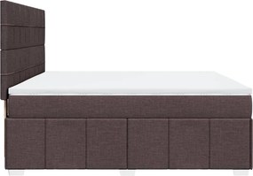 Box spring postel s matrací tmavě hnědá 180x200 cm textil 3294050