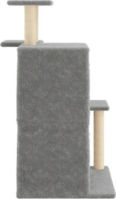 Škrabadlo pro kočky se sisalovými sloupky světle šedé 97 cm 172113