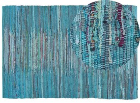 Modrý tkaný bavlněný koberec 160x230 cm - MERSIN