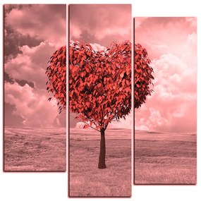 Obraz na plátně - Srdce ve tvaru stromu - čtverec 3106QC (105x105 cm)
