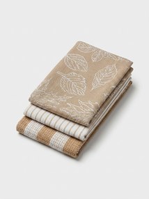Sinsay - Sada kuchyňských utěrek s bavlnou 3 pack - béžová
