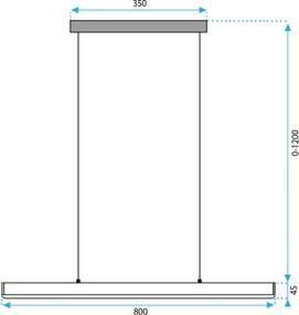 Toolight Toolight, LED závěsné svítidlo 80cm, 15W, APP1447-CP, černá matná, OSW-02391