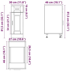 Kuchyňská Spodní Skříňka Porto Kompozitní Dřevo Hnědý Dub