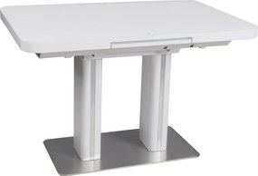 XXXLutz JÍDELNÍ STŮL, bílá, barvy nerez oceli, 120-160/80/76 cm Hom`in - Jídelní stoly - 000069005201