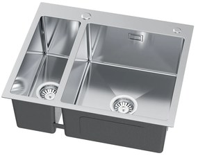 Erga HD, 1,5-komorový ocelový dřez 610x510x210 mm s dávkovačem saponátu, ocelová, ERG-MLS-HD6151