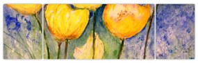 Obraz - Žluté tulipány (170x50 cm)