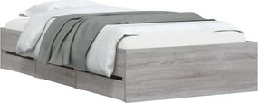 Rám postele se zásuvkami šedý sonoma 90x190 cm kompozitní dřevo 3207327