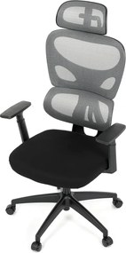 Ergonomická kancelářská židle LEXON - šedá síťovina