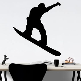 Snowboardista silueta - vinylová samolepka na zeď 111x100cm