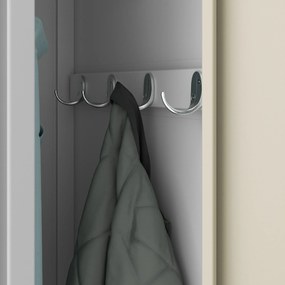 Zaměstnanecká skříňka čtyřkomorová šedá/dub sonoma, 800x1800x500 mm: KACPER Eco Design