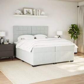 Box spring postel s matrací světle šedá 200x200 cm samet 3293302