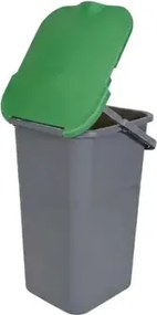 BELLI E FORTI Koš na tříděný odpad PREMI šedý, zelené víko / Plast / 2