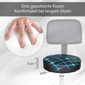HOMCOM Rolling stool Pracovní stolička Kosmetická stolička Otočná stolička Stolička Profesionální salon | Aosom