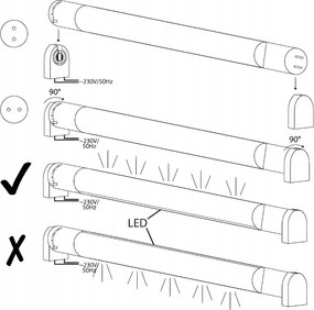 4x LED trubice 120cm 18W 2430lm 6500K T8 G13