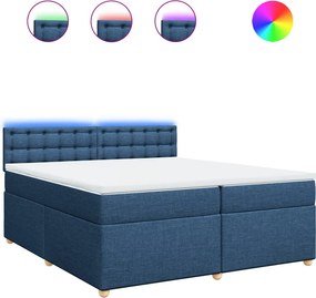 Box spring postel s matrací modrá 200x200 cm textil 3289107