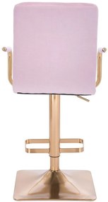 LuxuryForm Barová židle VERONA GOLD VELUR na zlaté hranaté základně - levandule