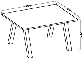 Jídelní stůl KOLINA 138x67 cm černá/lancelot