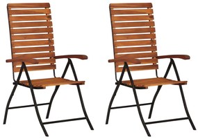 2 ks polohovatelné zahradní židle masivní akáciové dřevo - Default Title