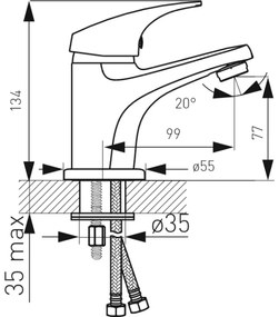 FERRO - Umyvadlová baterie + výpusť ONE lesklý chrom