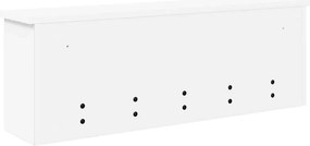 věšák, nástěnný, 4 poličky, háčky, kompozitní dřevo, 26x75x16 cm, bílá, Dekorino TK20260021