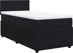 Box spring postel s matrací černá 90x200 cm samet 3287652