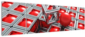 Obraz - 3D metalická abstrakce (170x50 cm)