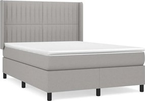 Box spring postel s matrací světle šedá 140 x 200 cm textil 3131593